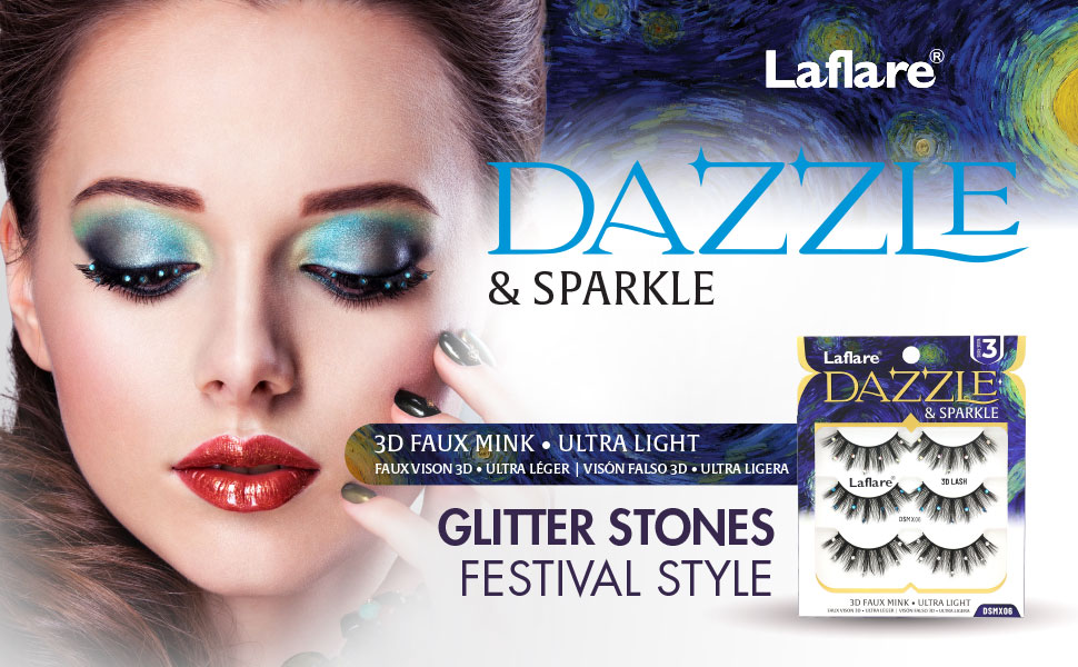 DAZZLE & SPARKLE-RHINESTONE EYELASH – Laflare